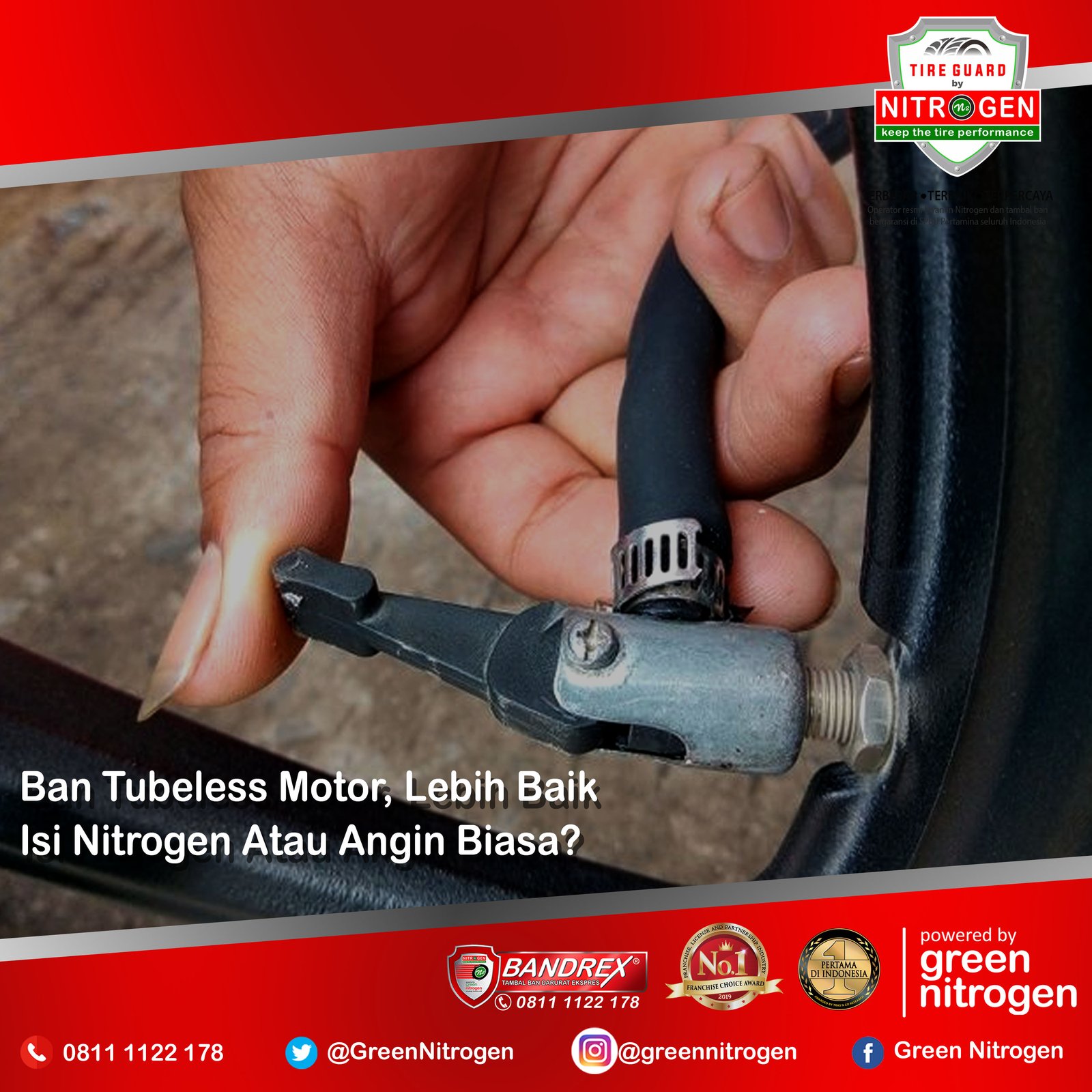 Ban tubeless motor, lebih baik diisi nitrogen atau angin biasa ya ...